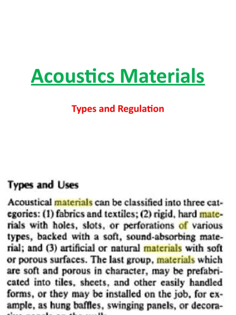 Acoustic Materials and Insulation Standards | PDF | Textiles | Materials