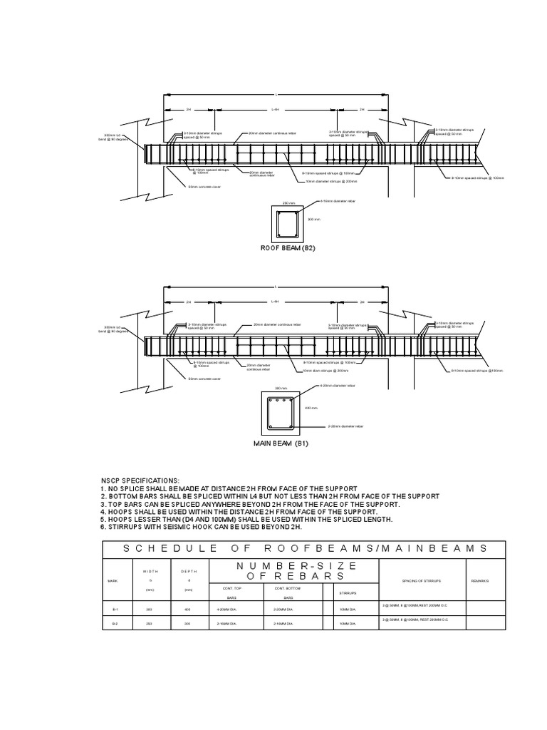 Beam Details PDF | PDF | Civil Engineering | Iron