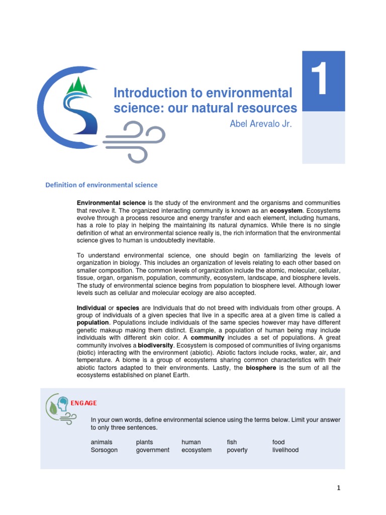 Chapter-1 EnviSci Intro | PDF | Erosion | Soil