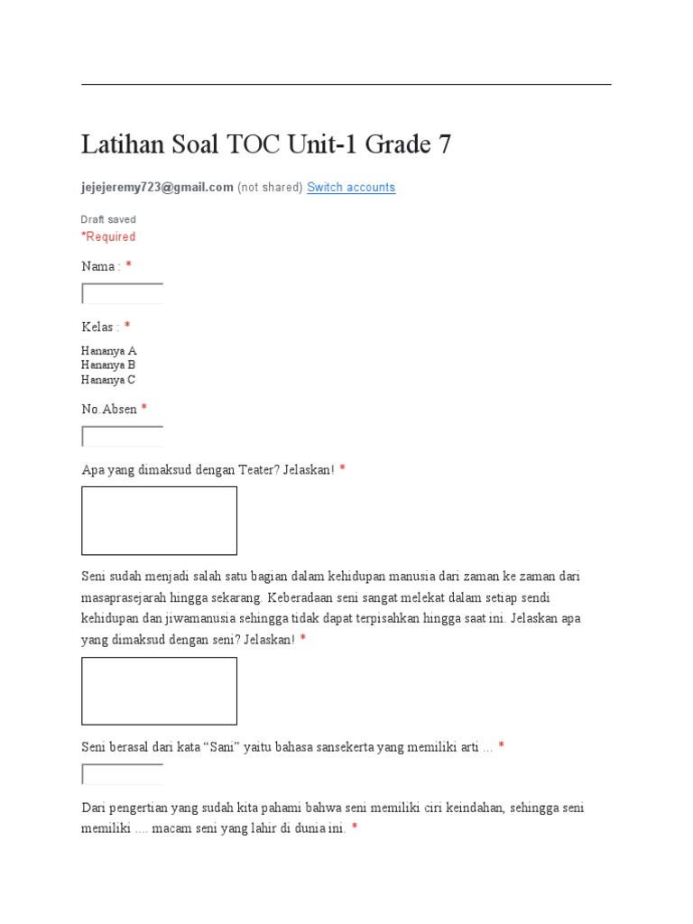 Toc Unit 1 Art Pdf