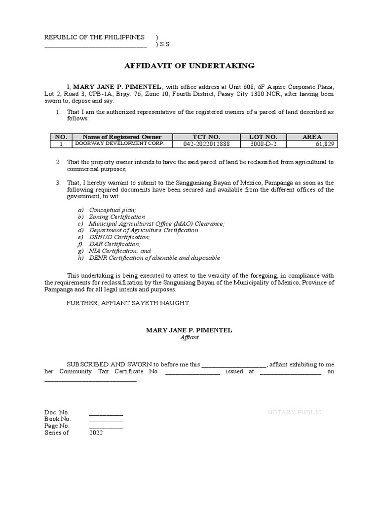 Certificate of Alienable Land Reclassification | PDF