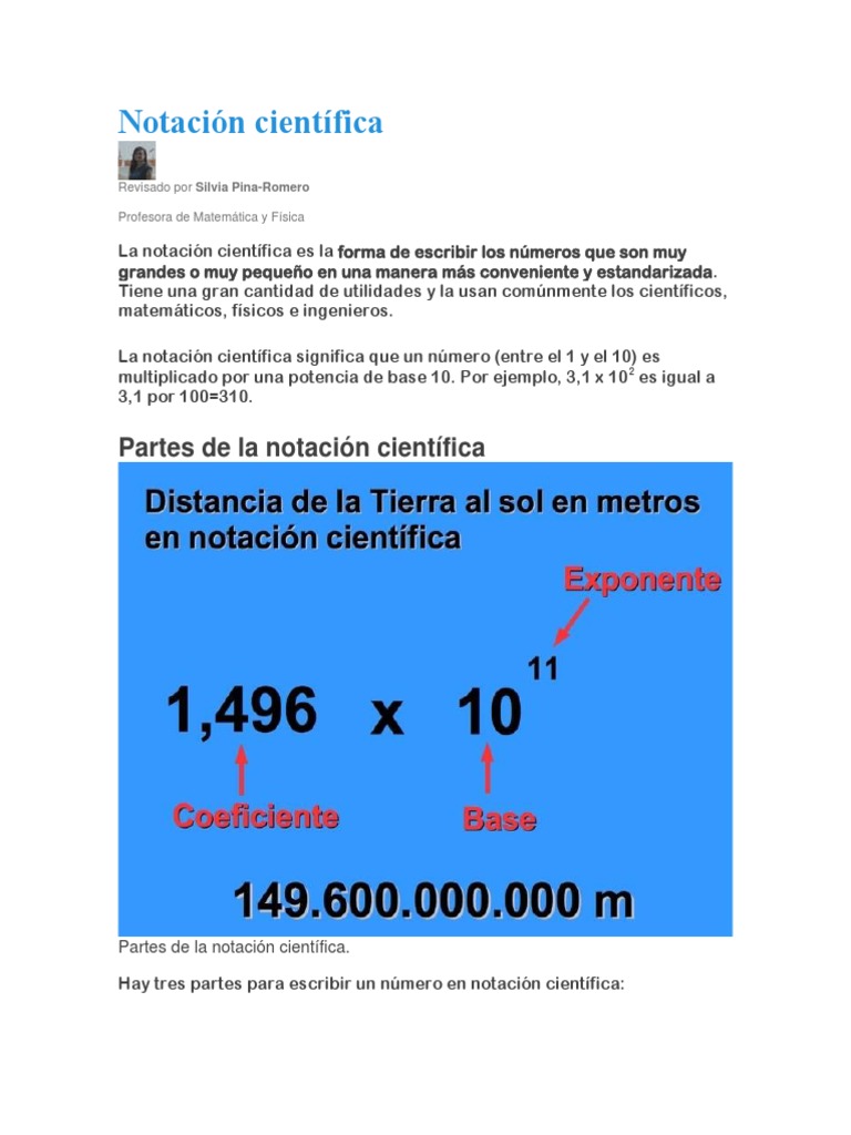 Ejemplos y Uso de Notación Científica | PDF | Números | Exponenciación