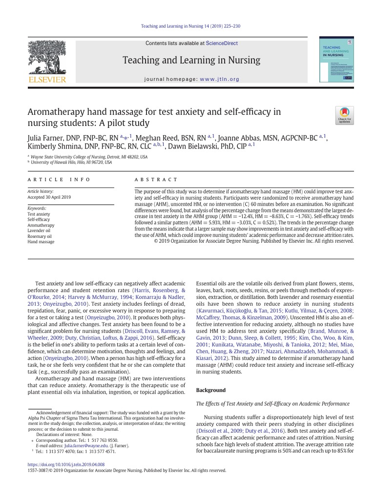 J Teln 2019 04 008 | PDF | Self Efficacy | Anxiety