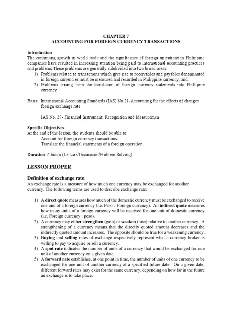 Accounting for Foreign Currency Transactions | PDF | Exchange Rate ...