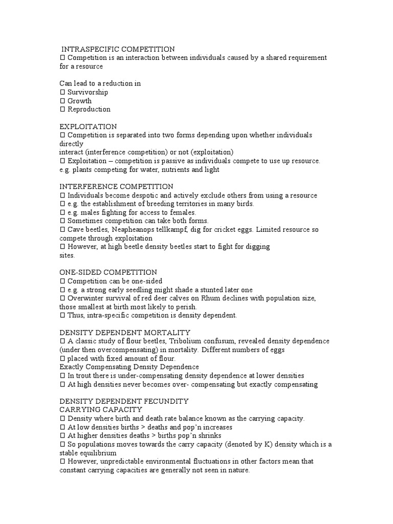 Intraspecific Competition | PDF | Ecology