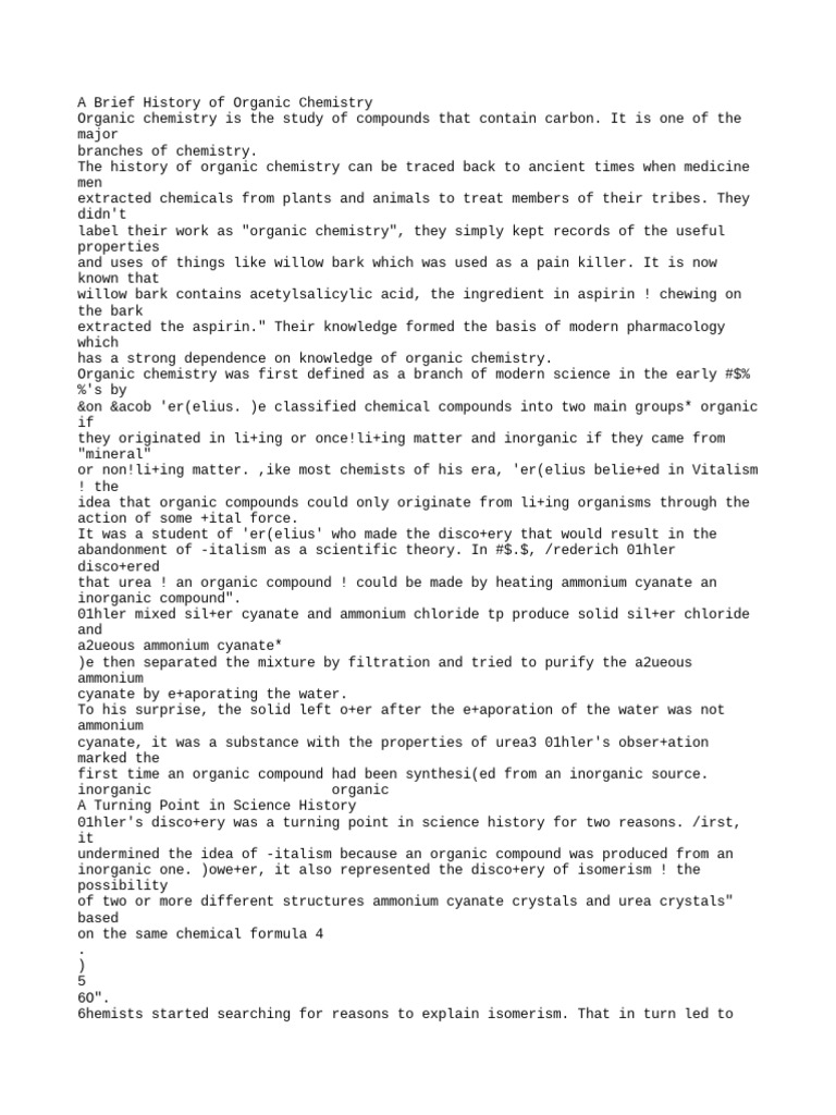 A Brief History of Organic Chemistry | PDF | Fuels | Chemistry