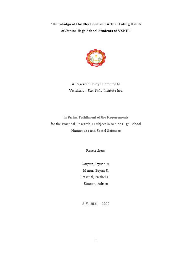 Group 4 Final Research c1 c3 | PDF | Diet (Nutrition) | Diet & Nutrition