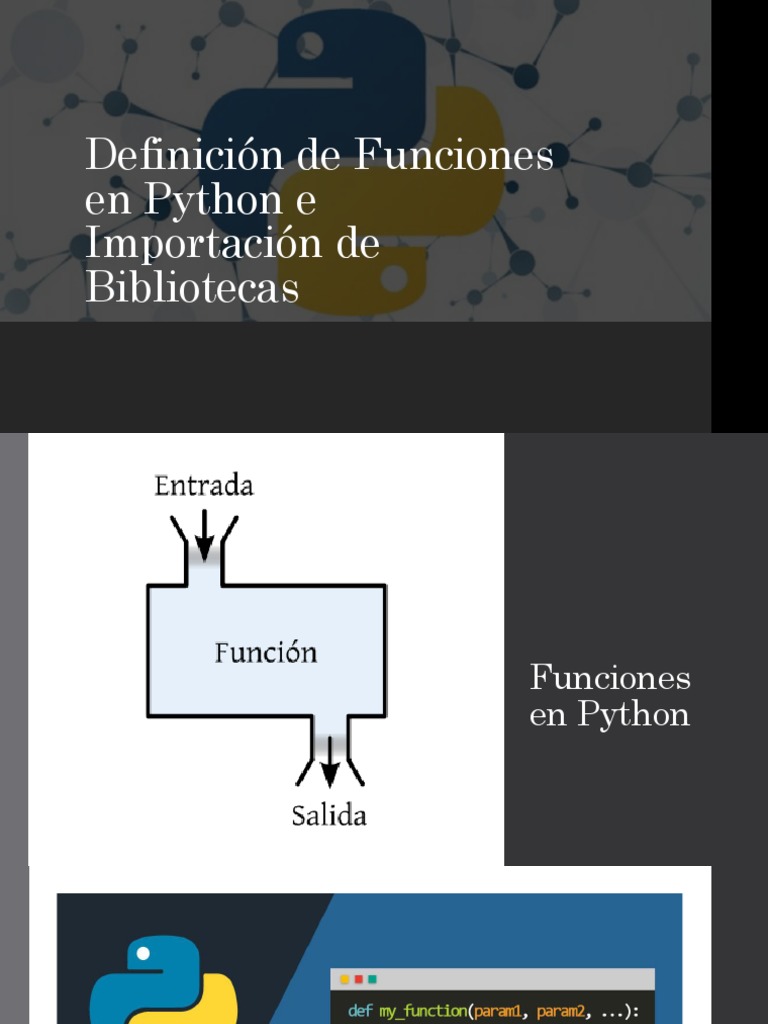 Definición de Funciones en Python e Importación de Bibliotecas | PDF | Python (lenguaje de ...