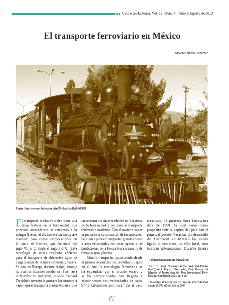 Lectura - El Transporte Ferroviario en México | PDF | Ciencias sociales | Arte