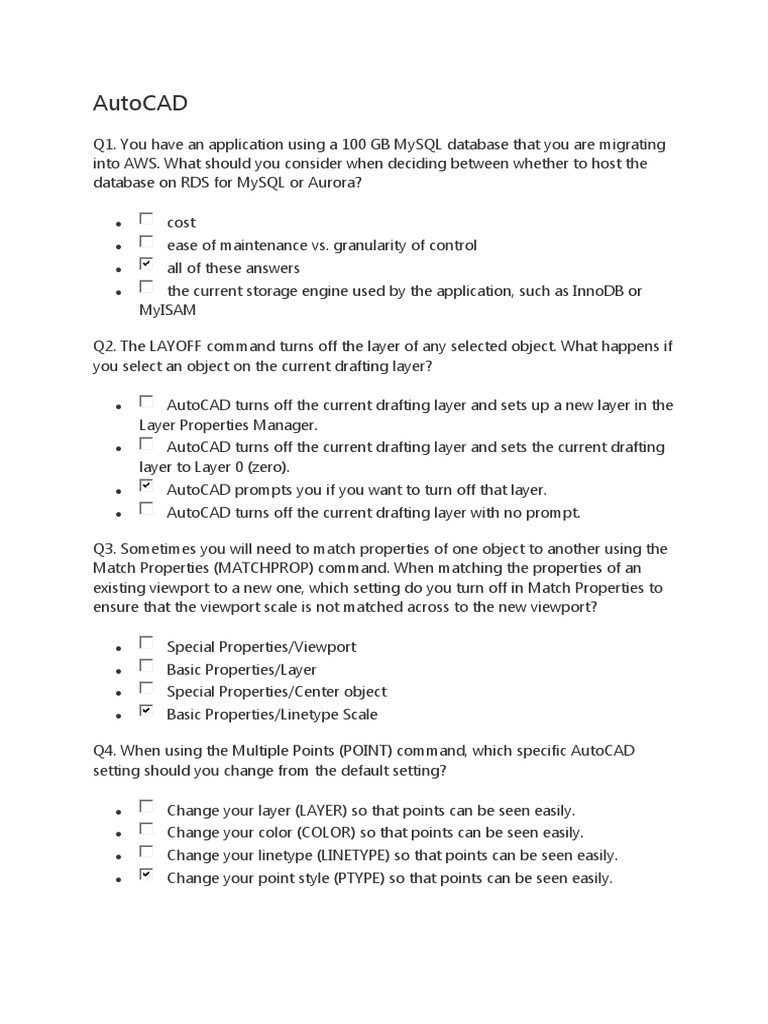 AutoCAD Diagnostic Test | PDF | Circle | Software