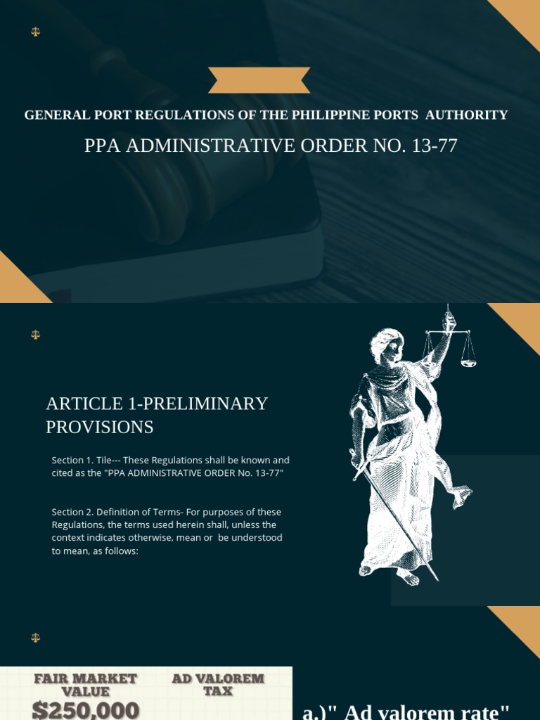 PPA Administrative Order 13-77 Regulations | PDF | Ships | Containerization