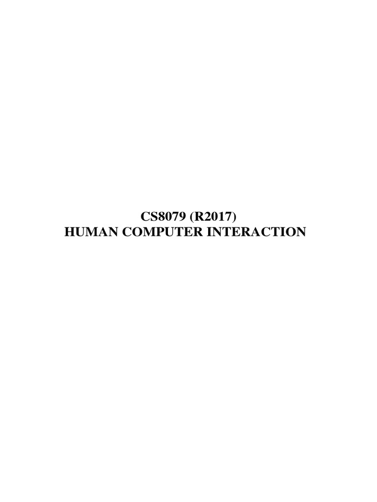 Unit 1-5 CS8079 HCI QBank Panimalar College PDF | PDF | Usability | Human–Computer Interaction