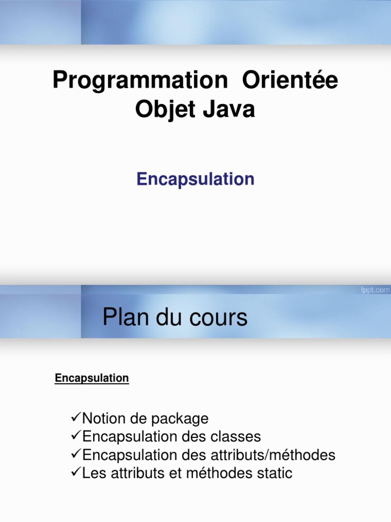Comprendre l'Encapsulation en Java | PDF | Classe (informatique ...