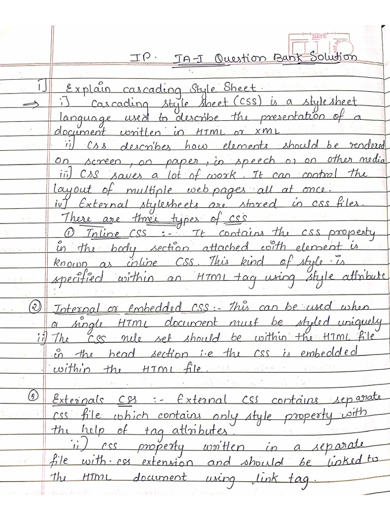 IP IA-1 Question Bank Solution | PDF