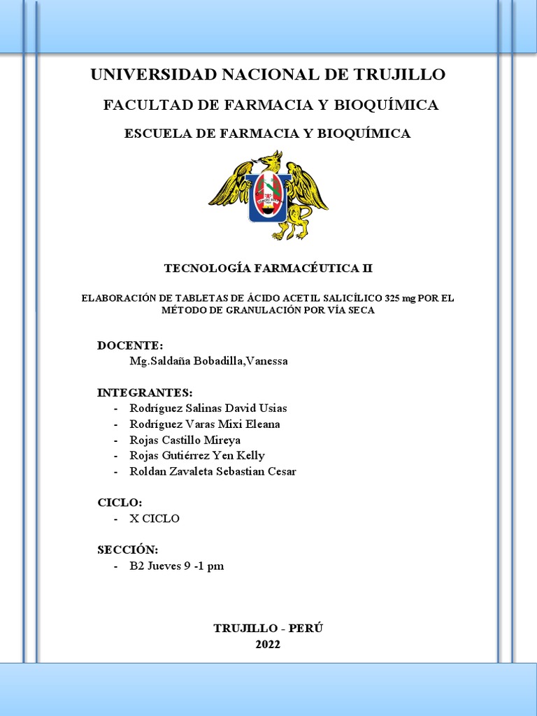Práctica 2 - Tecnologia B2 | PDF | Tableta (Farmacia) | Aspirina
