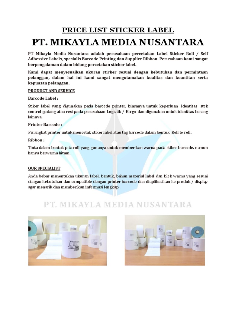 Catalog Sticker Label 1 | PDF