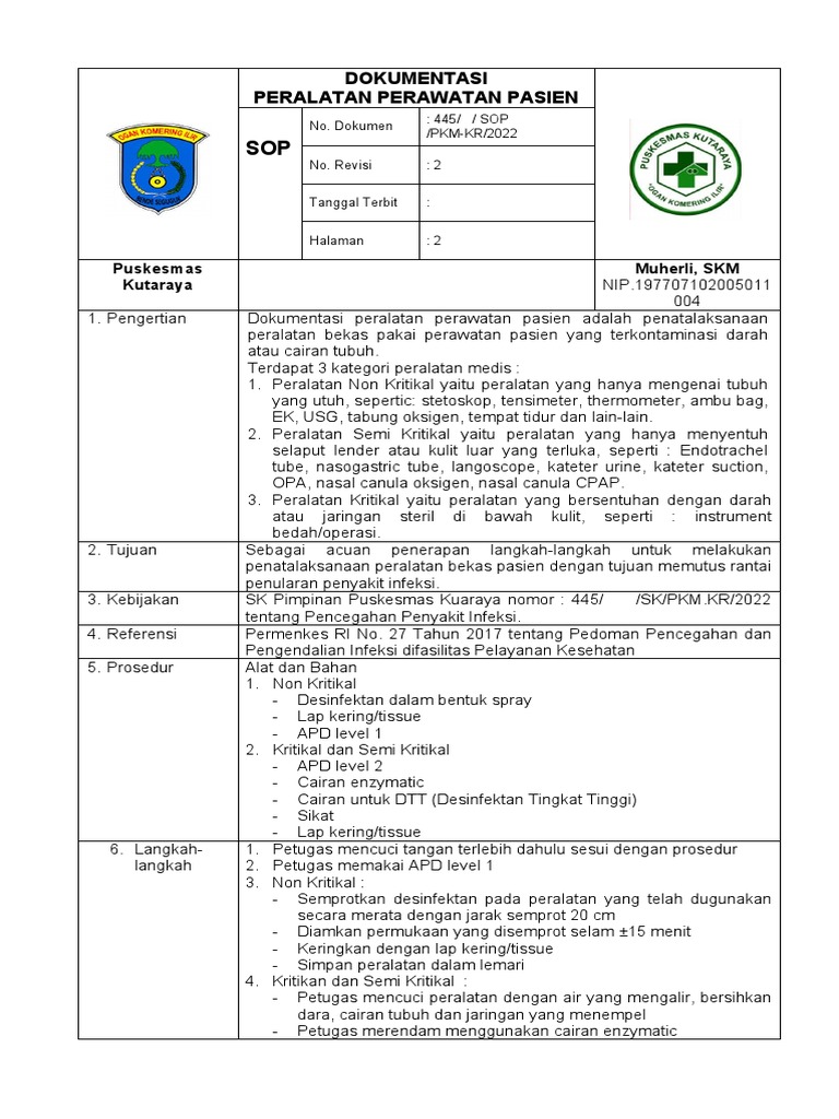 Dekontaminasi Peralatan Pasien | PDF | Sains & Matematika