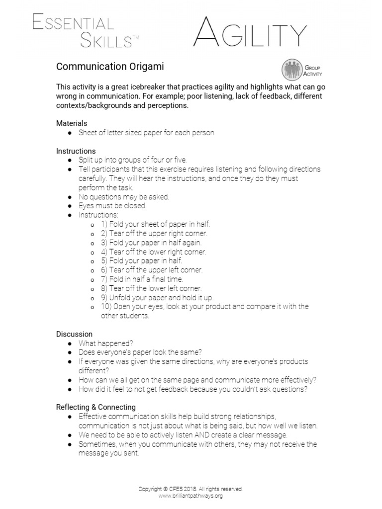 Communication-Origami Agility | PDF