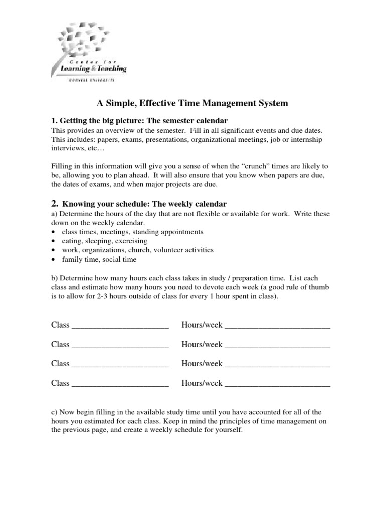 Effective Time Management for Students | PDF | Self-Improvement | Lifestyle