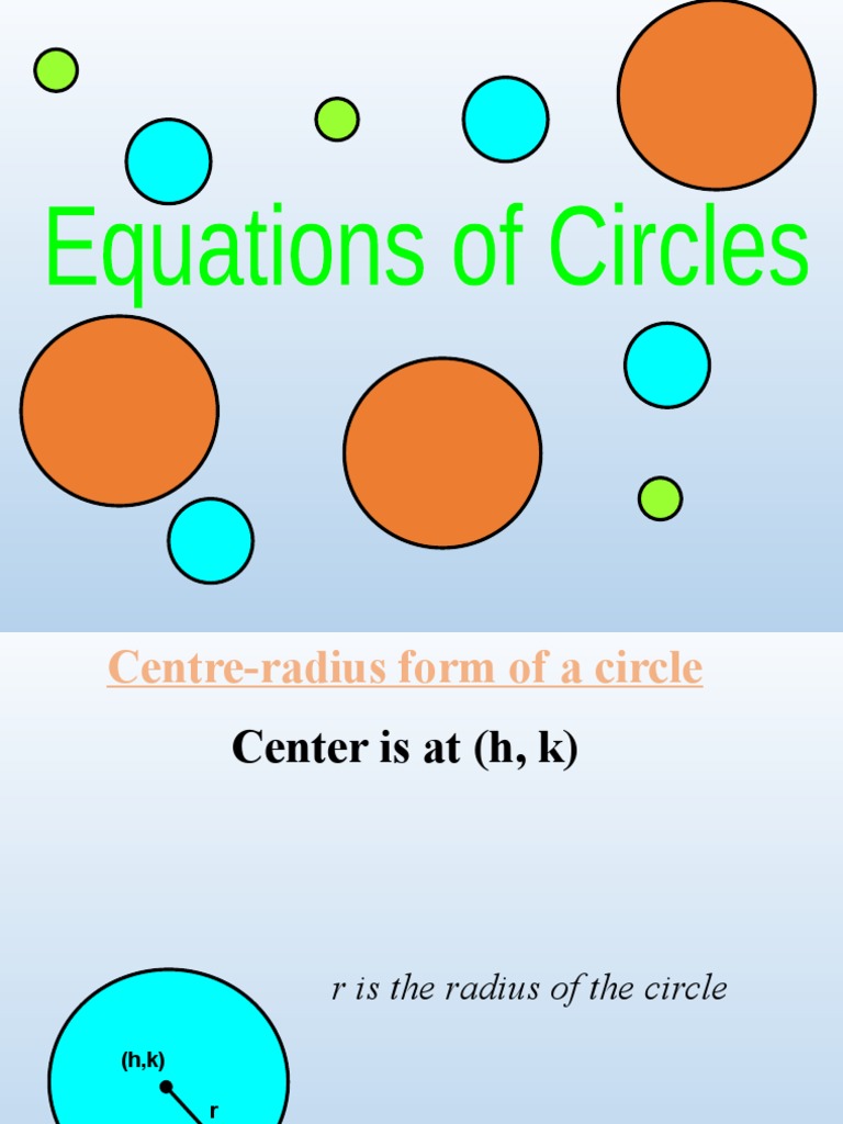 Equation of Circle | PDF | Equations | Circle