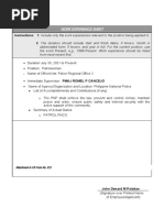 CS Form No. 212 Attachment Work Experience Sheet Sample | PDF