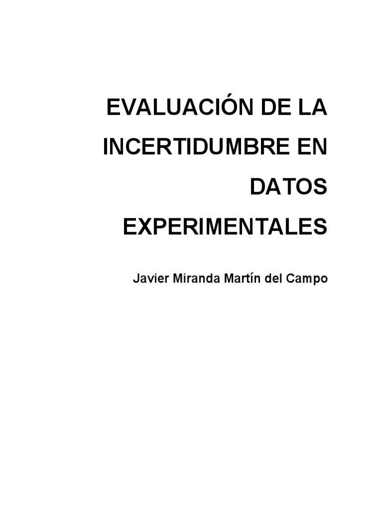 Evaluación de la Incertidumbre Experimental | PDF | Incertidumbre ...