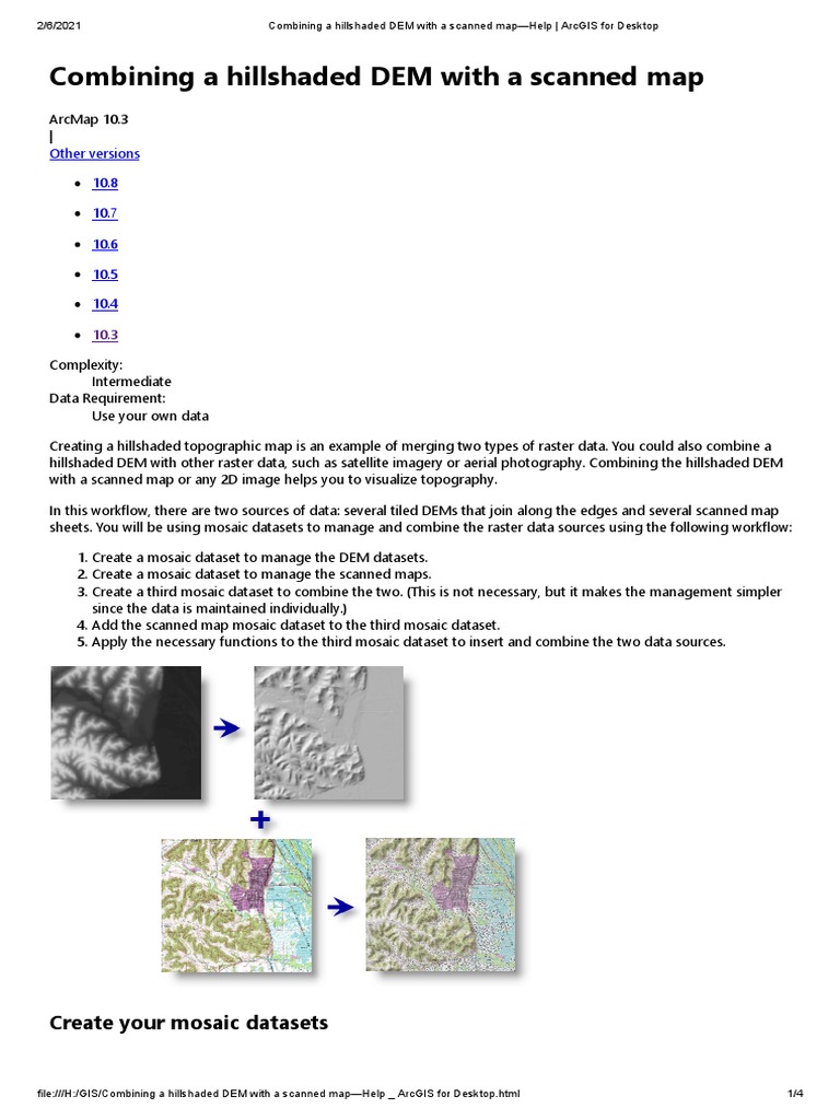 Combining Digital Elevation Models and Scanned Maps Using Mosaic Datasets and Raster Functions ...