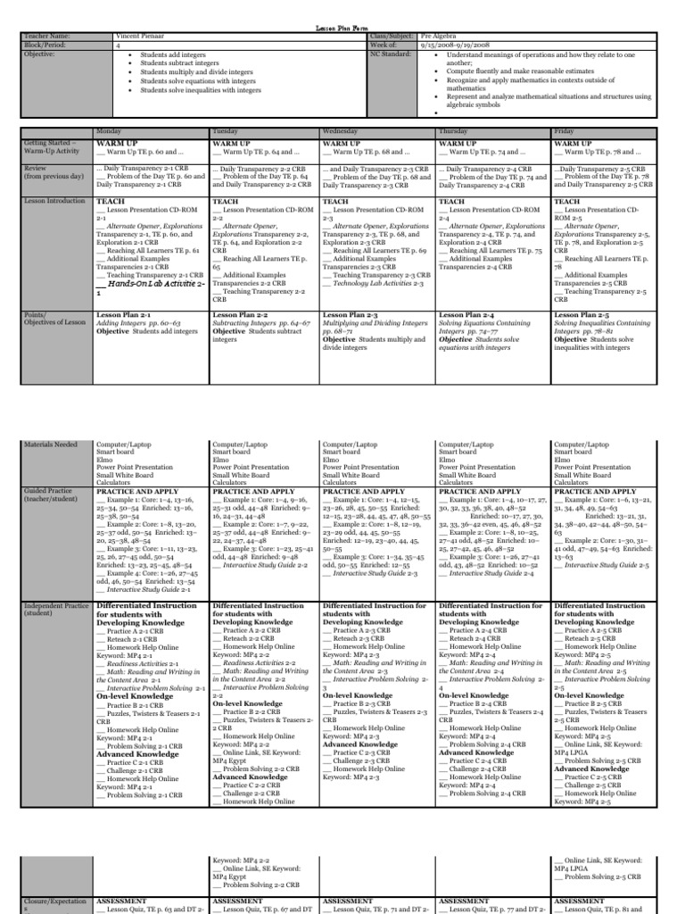 Lesson Plan Week 4 | PDF | Business