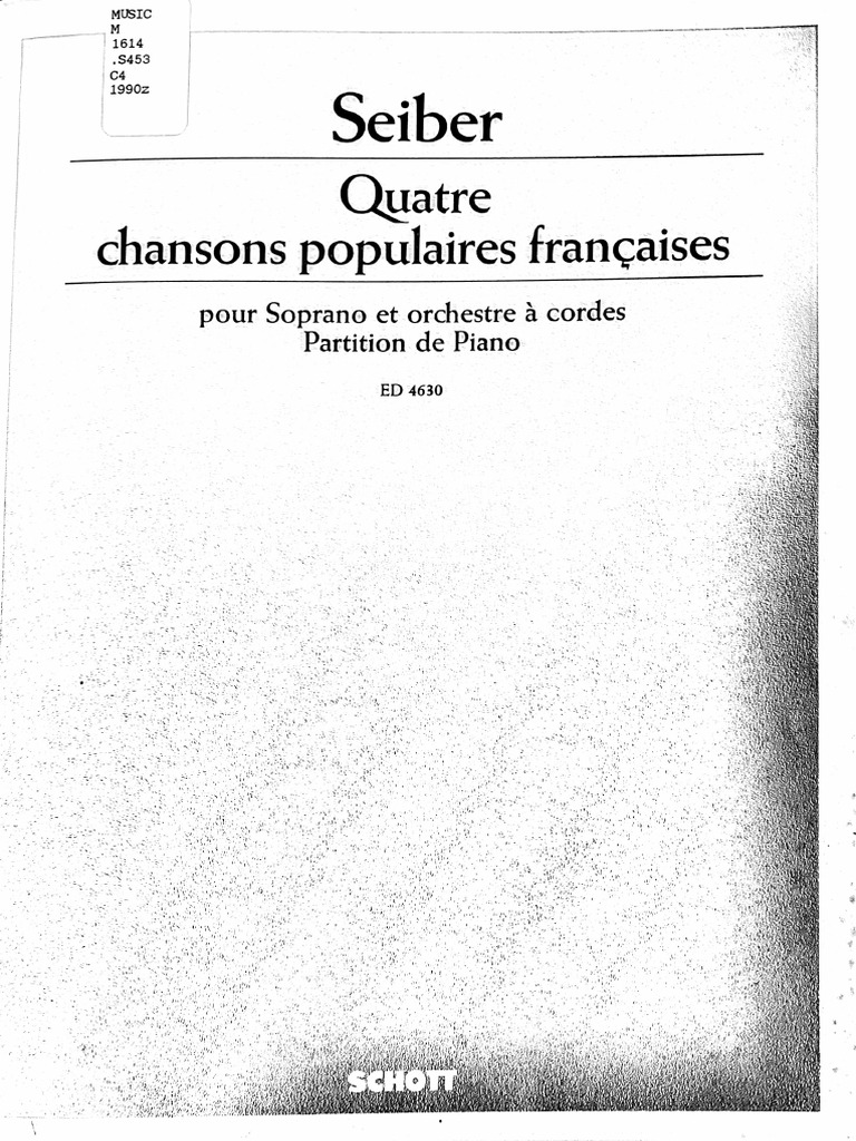 Seiber, Quatre Chansons Populaires Françaises | PDF