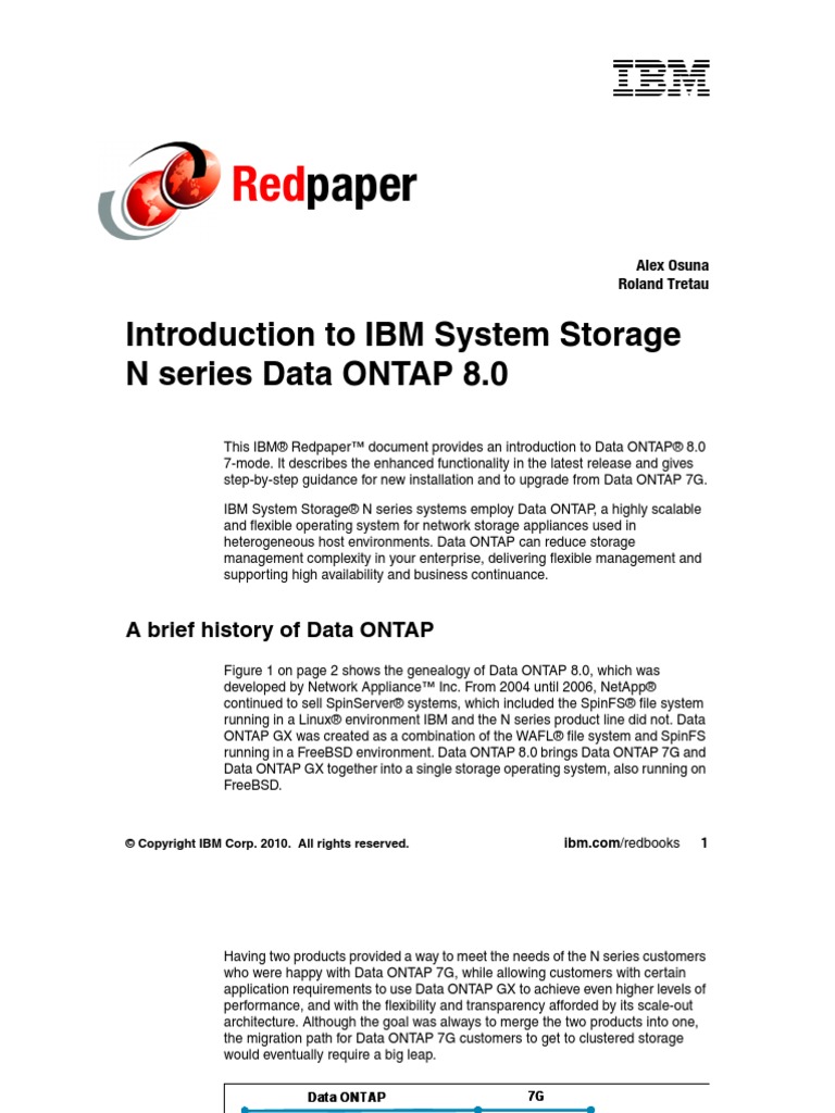 Paper: Introduction To IBM System Storage N Series Data ONTAP 8.0 | PDF