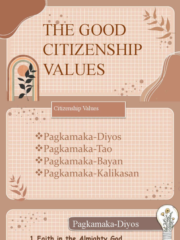 Citizenship Values | PDF | Wellness