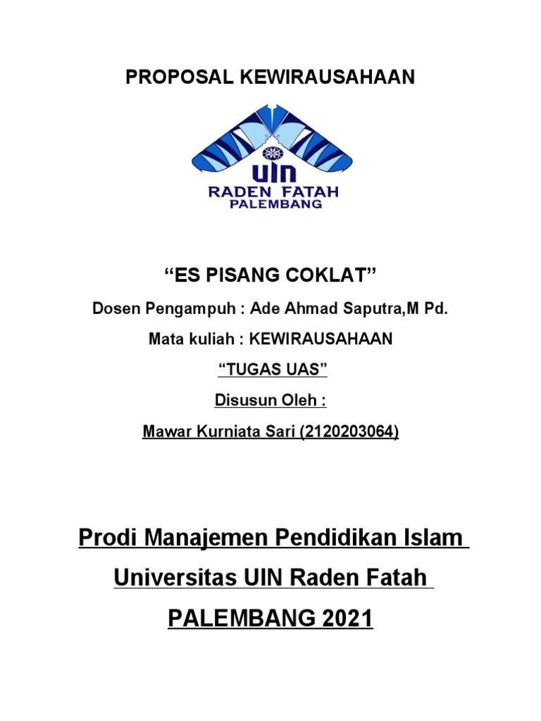 Proposal Kewirausahaan Uas | PDF