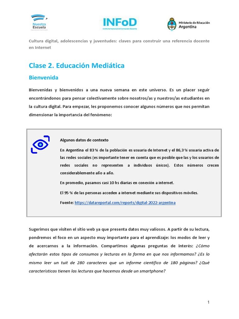 Clase 2 - Educación Mediática | PDF | Publicidad | Internet