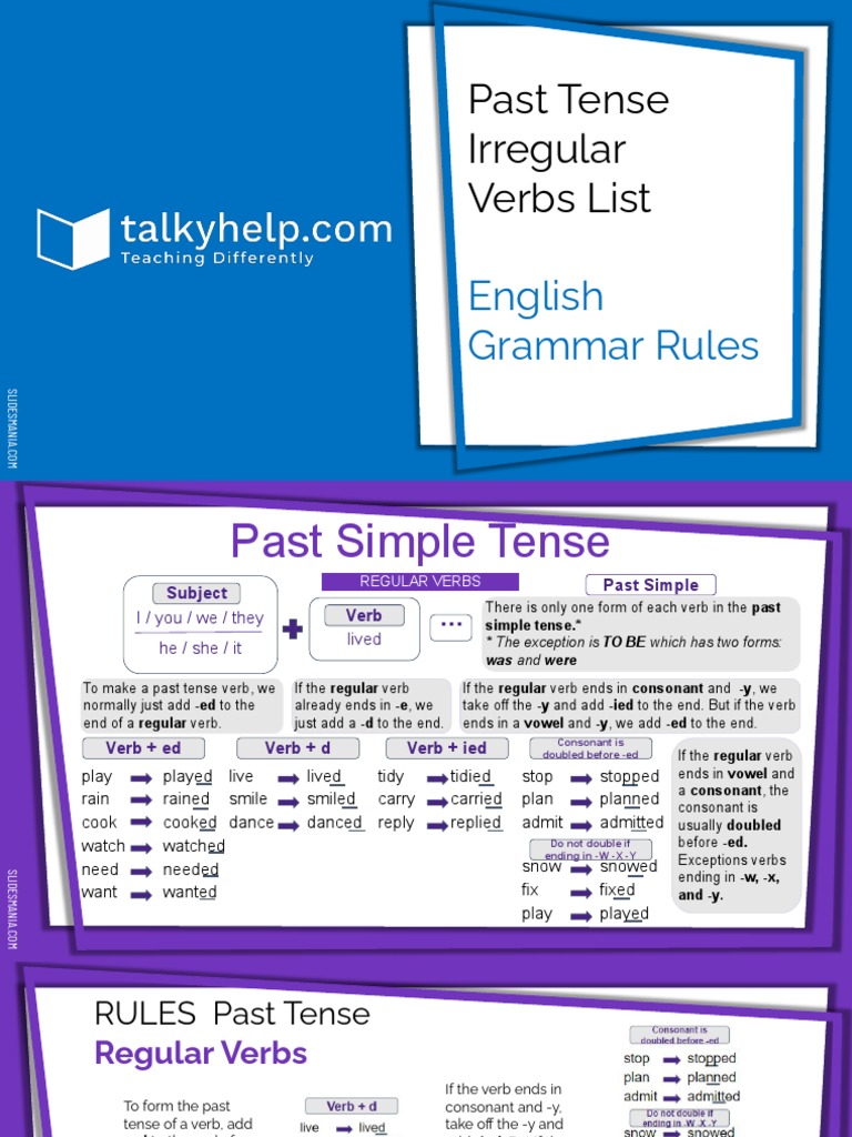Template - Past Tense Irregular Verbs List | PDF | English Language ...