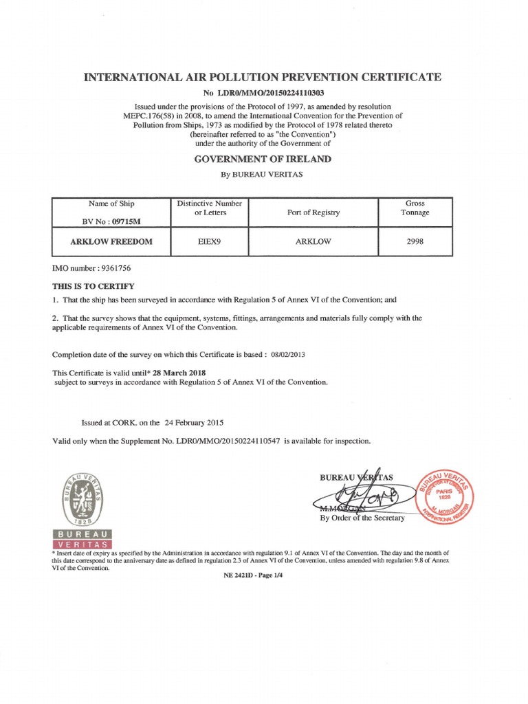 IAPP Certificate | PDF | Fuel Oil | N Ox