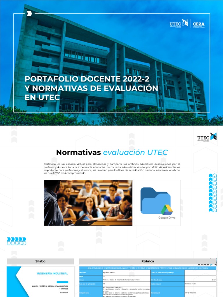 Portafolio UTEC 2022-2 | PDF | Rúbrica (Académica) | Evaluación