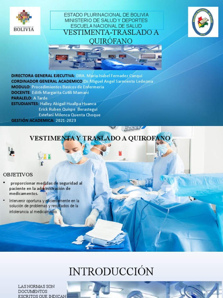 Vestimenta de Quirofano | PDF | Enfermería | Especialidades Medicas