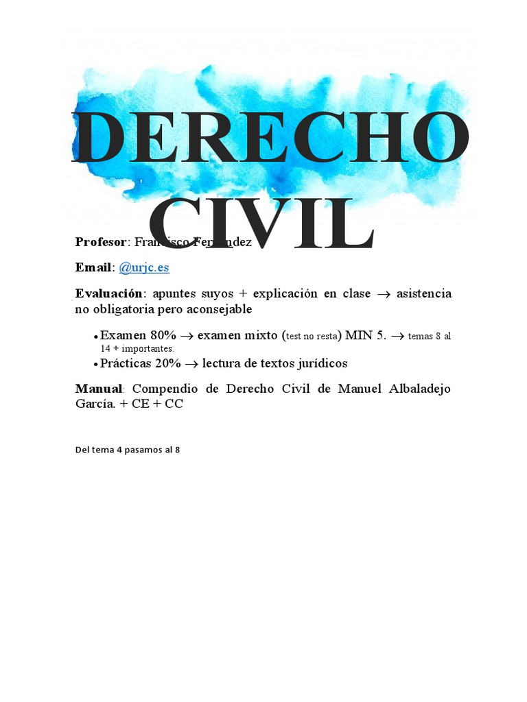 Derecho Civil | PDF | Derecho Civil (Common Law) | Fundación (sin fines de lucro)