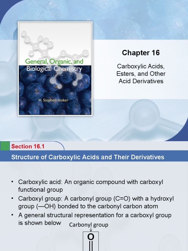 5 Stoker Carboxylic Acids & Derivatives | PDF | Ester | Carboxylic Acid