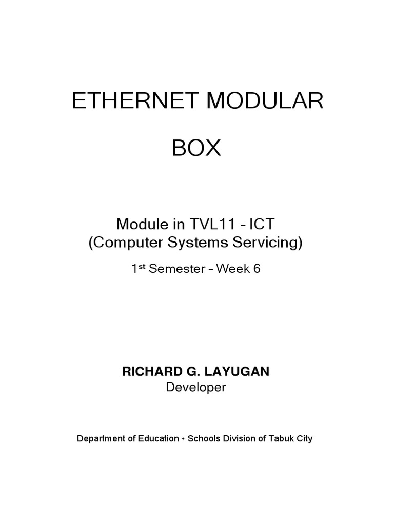TVL CSS 7TH Week Module | PDF | Electrical Connector | Electrical ...