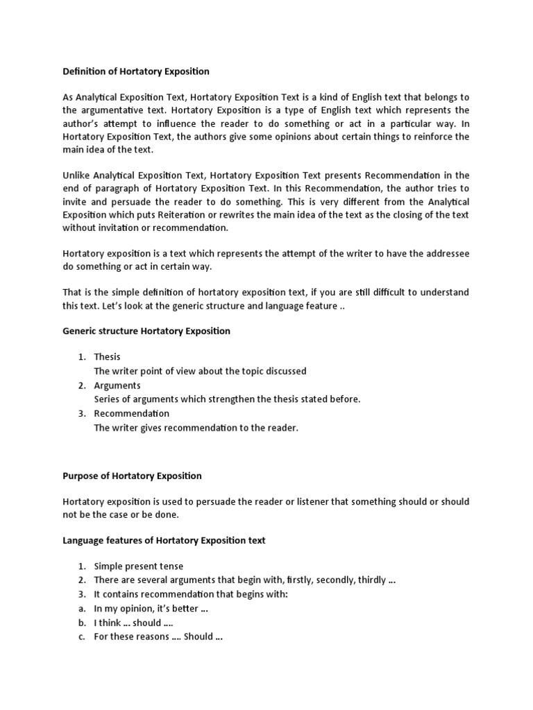 Understanding Hortatory Exposition Texts | PDF | Adolescence