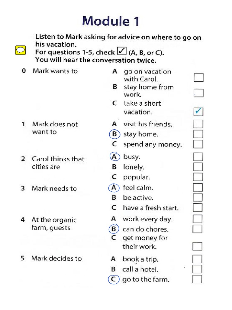 Optional Listening Practice - Module 1 | PDF