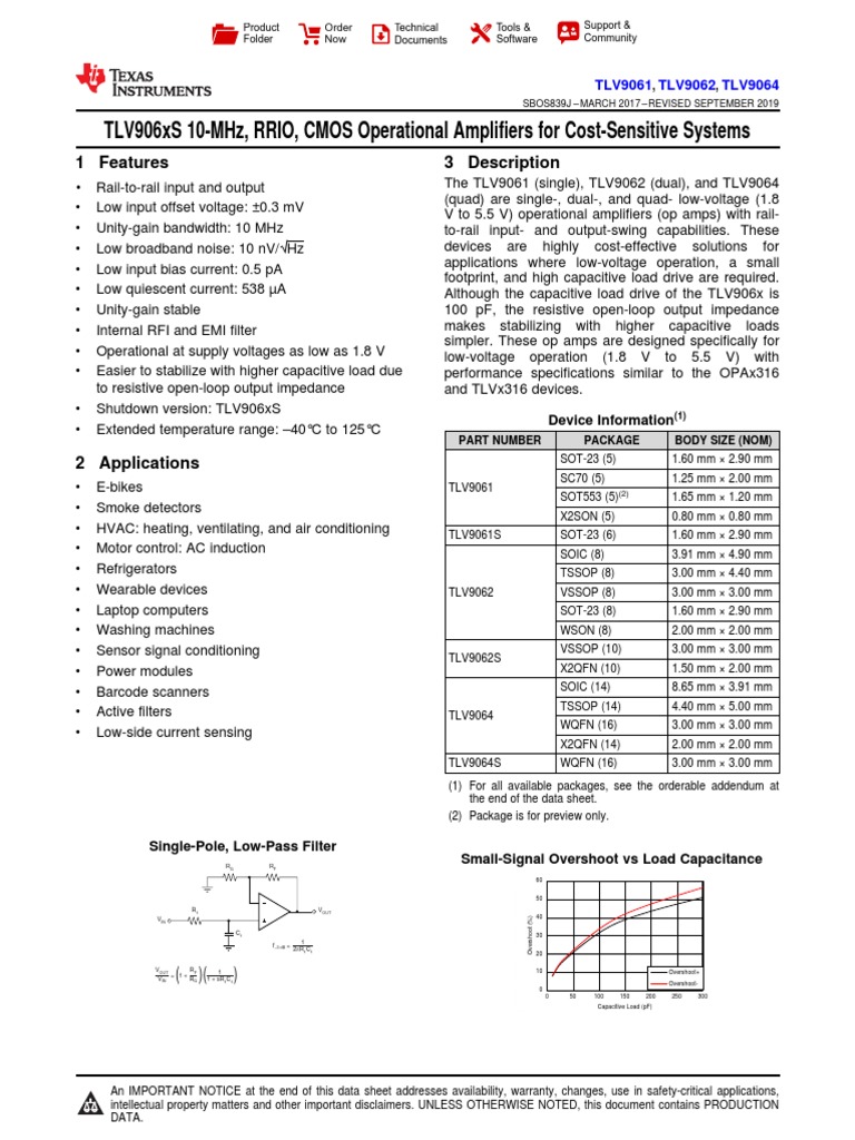 TLV 9062 | PDF | Operational Amplifier | Amplifier