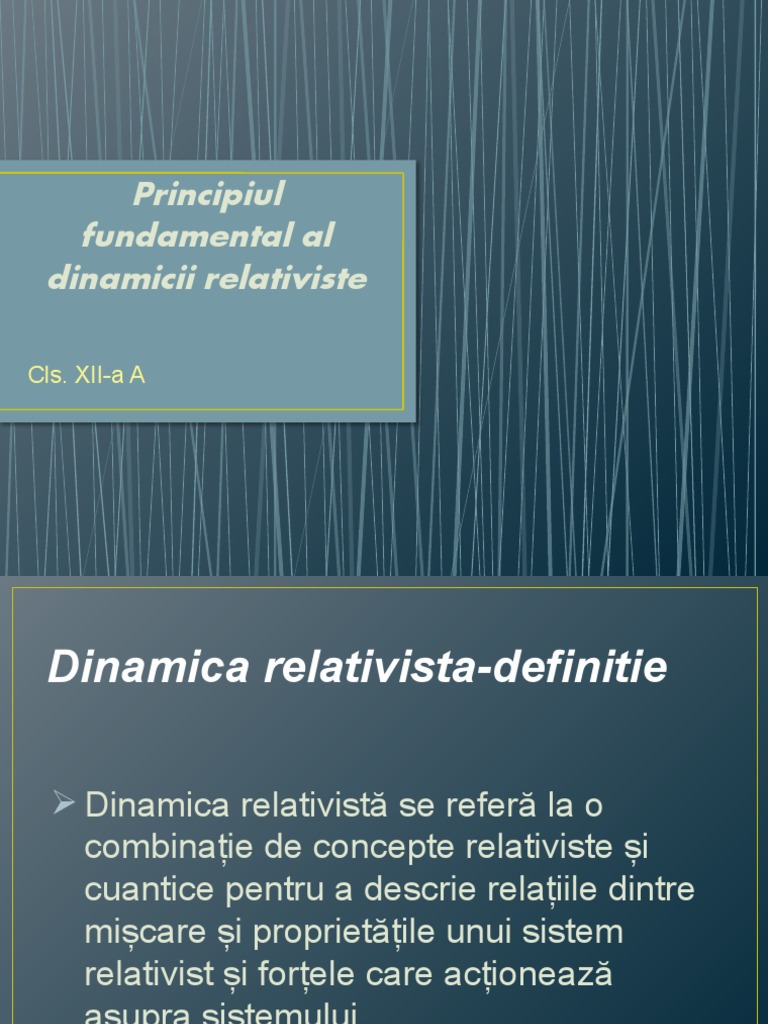 Principiul Fundamental Al Dinamicii Relativiste | PDF
