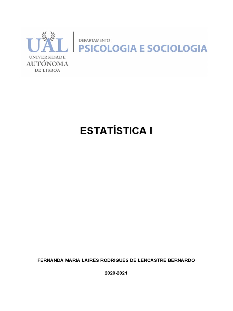 Estatistica-Teoria I - Outubro 2020 Revisto | PDF | Science | Estatísticas