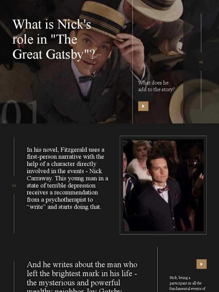 Nick Carraway's Role in The Great Gatsby | PDF | Narration | The Great ...