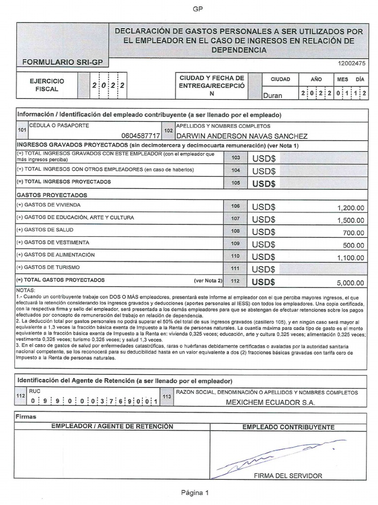 Declaracion Sri | PDF