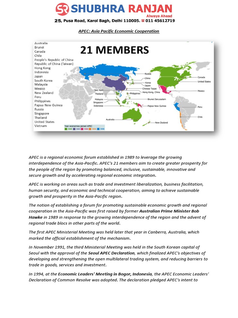 APEC | PDF | Asia Pacific Economic Cooperation | World Economy