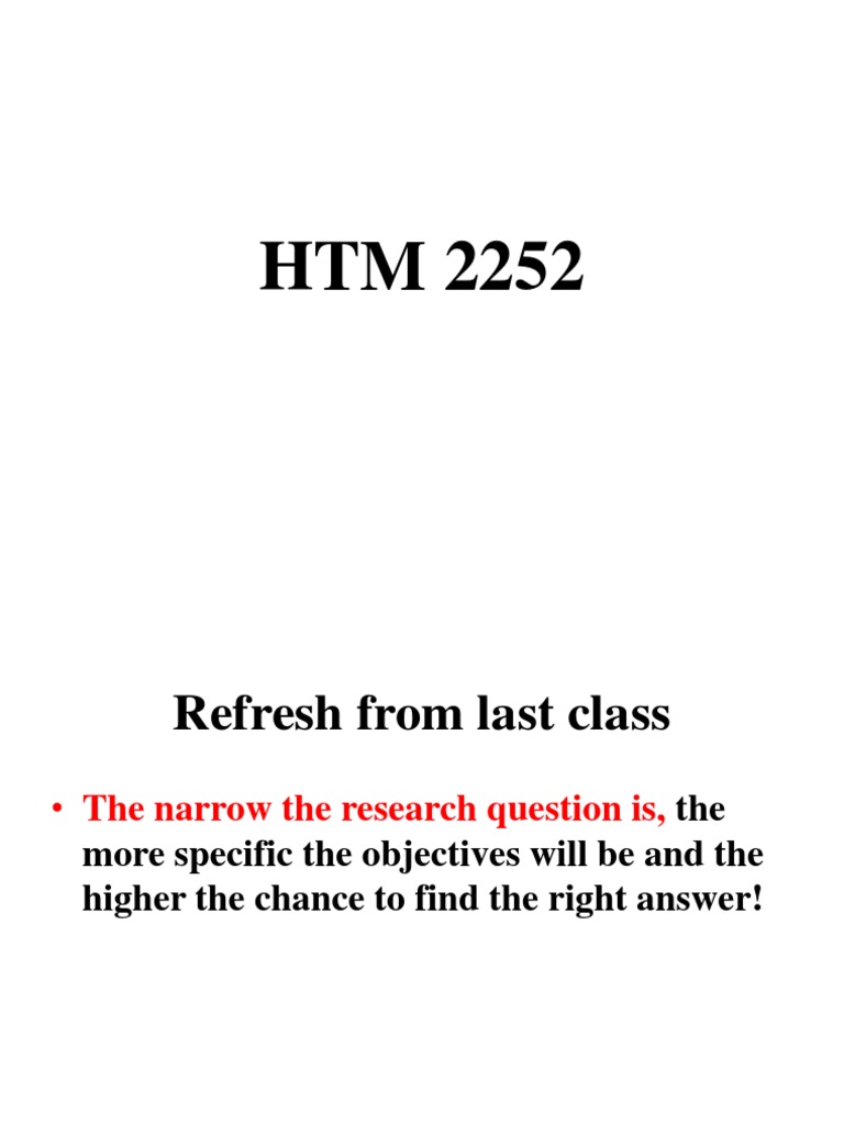 Objectives and Research Question | PDF