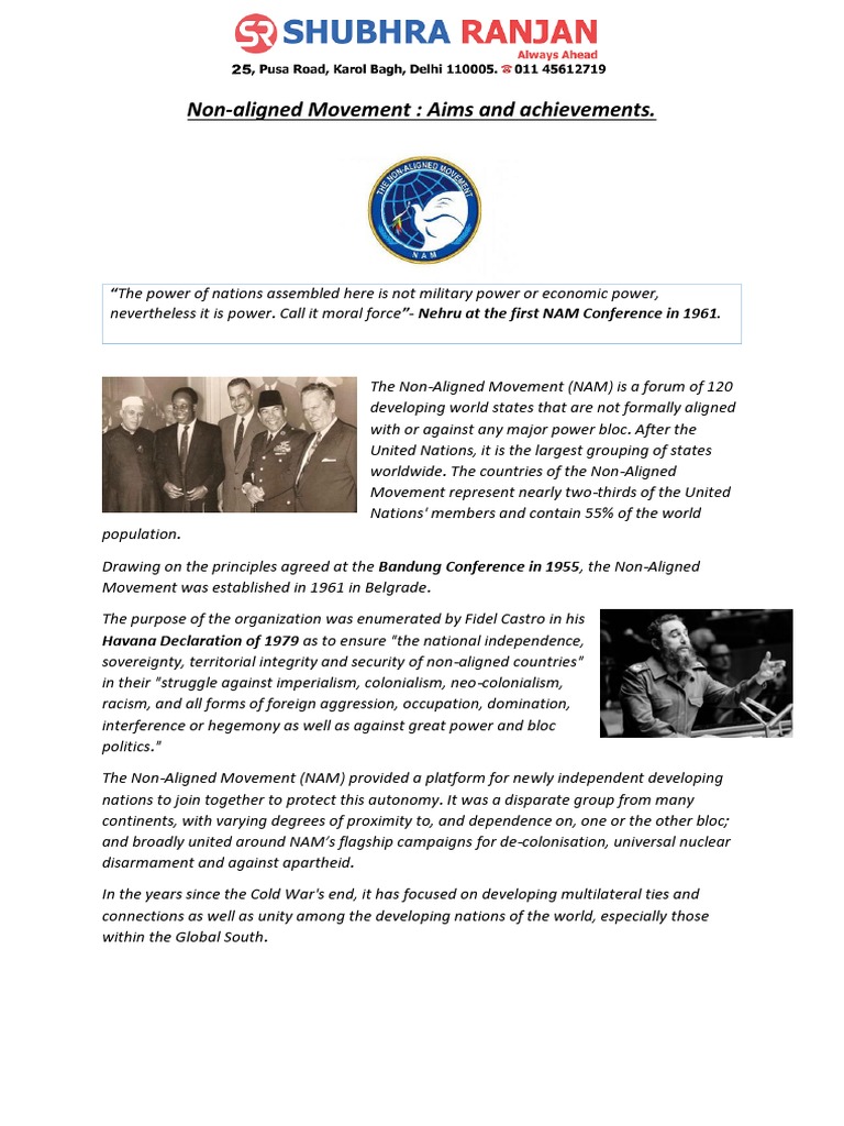 Non-Aligned Movement: Aims and Achievements | PDF | Non Aligned ...